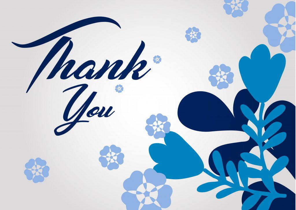 Thank You – Blue – Doodles by Ini