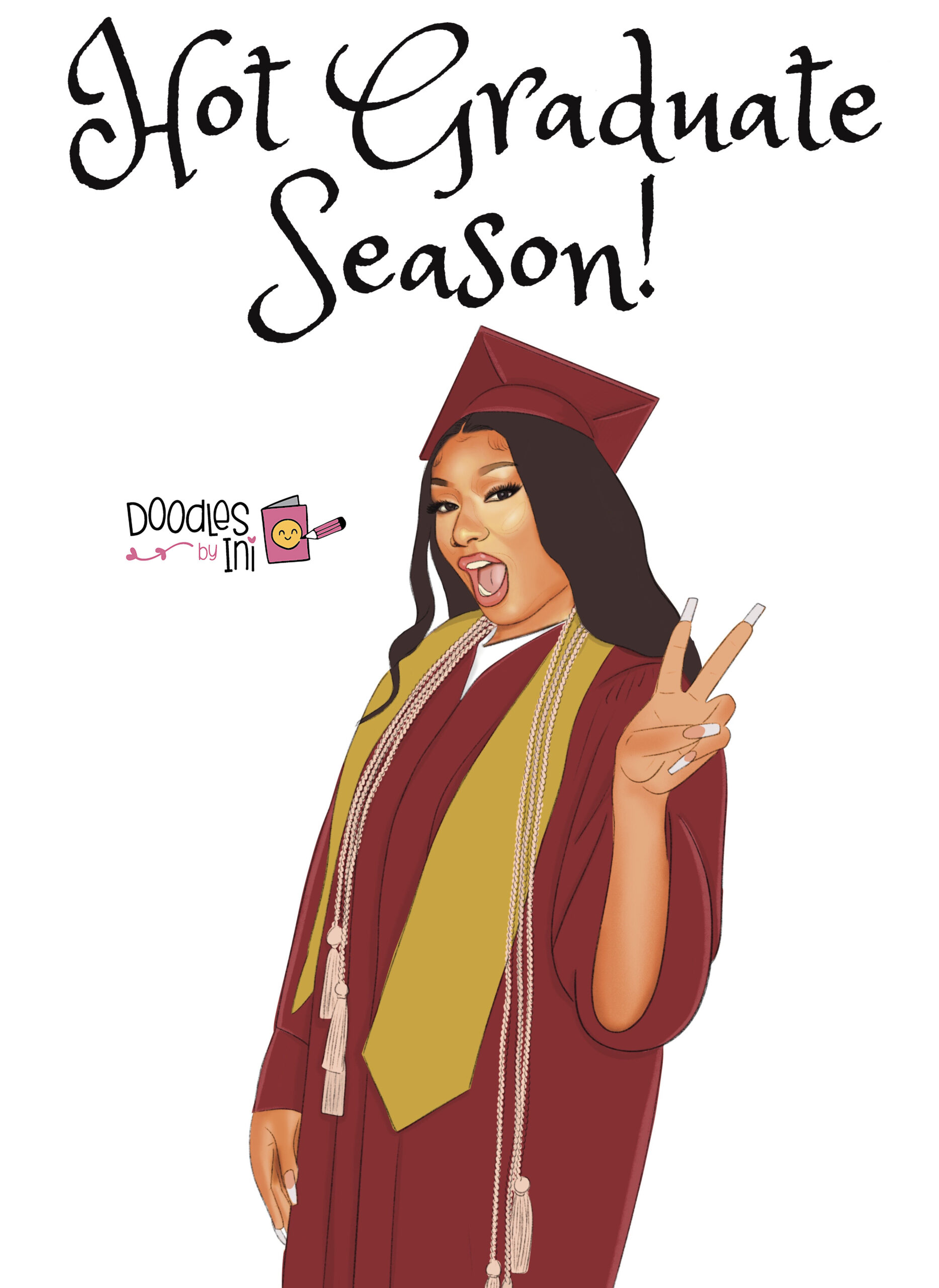 Hot Graduate Season-White – Doodles by Ini